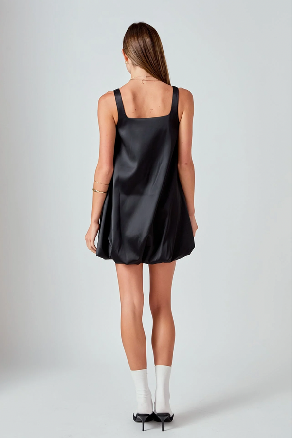 SLEEVELESS BALLOON MINI DRESS IN BLACK | SHOPIDB.COM - Indigeaux Denim ...