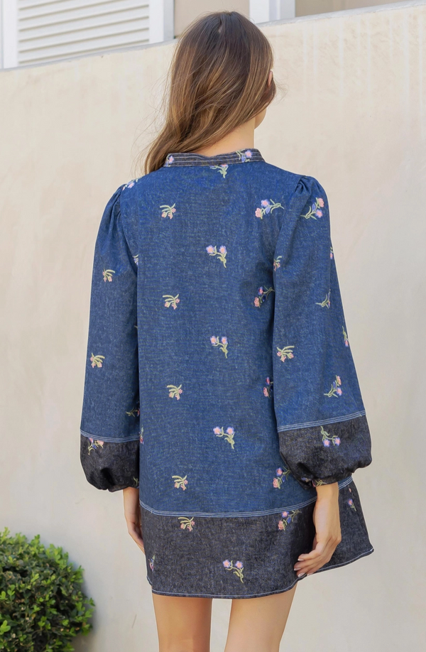 FRANCIS DENIM DRESS IN BLUE | ShopIDB.com - Indigeaux Denim Bar & Boutique